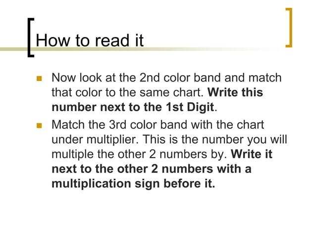 Resistor Color Code power point.ppt | Consumer Electronics | Technology ...
