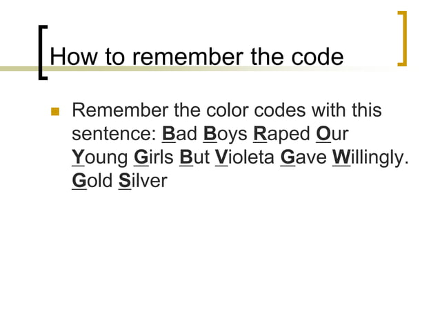 Resistor Color Code power point.ppt | Consumer Electronics | Technology ...