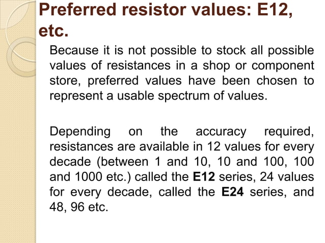 Resistor color codes(1) | PPTX | Consumer Electronics | Technology & Computing