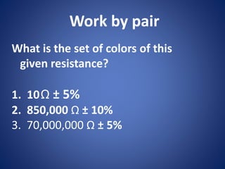 Resistor color coding | PPTX