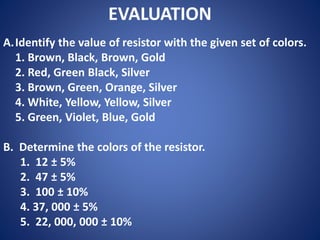 Resistor color coding | PPTX