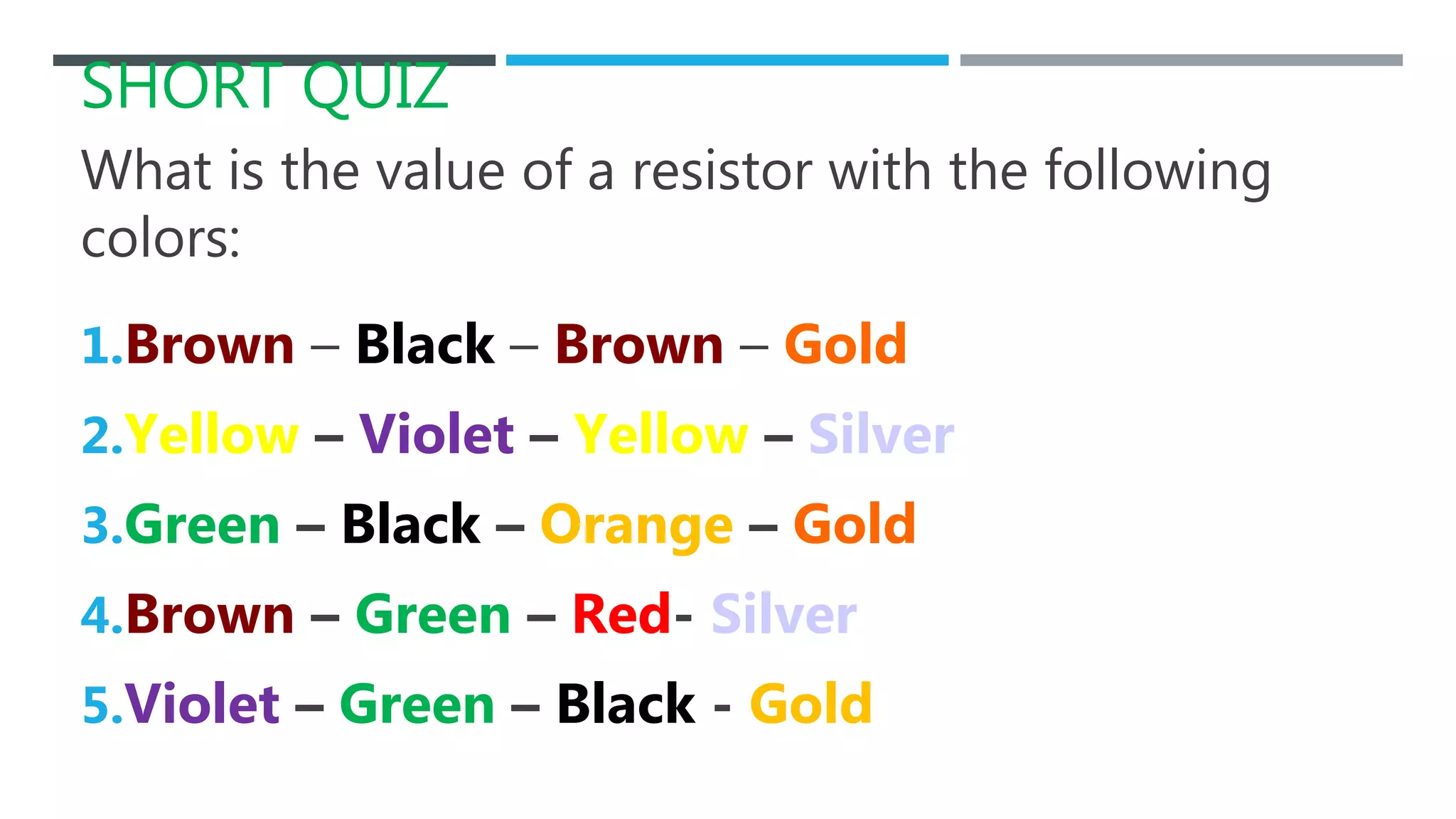 Resistor color coding | PPTX | Consumer Electronics | Technology & Computing