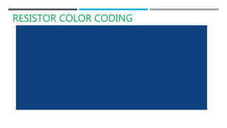 Resistor color coding | PPTX | Consumer Electronics | Technology & Computing