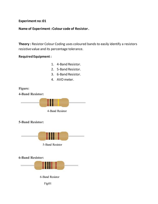 Resistor colour code. | DOCX