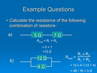 Resistor combinations | PPT