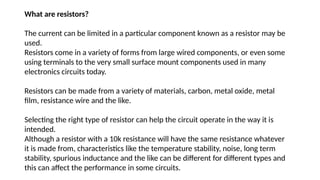 Resistors and their color coding in detaield | PPTX