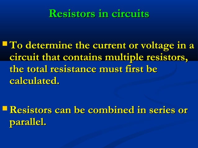 Resistors in series and parallel circuits | PPT | Computer Networking | Computing