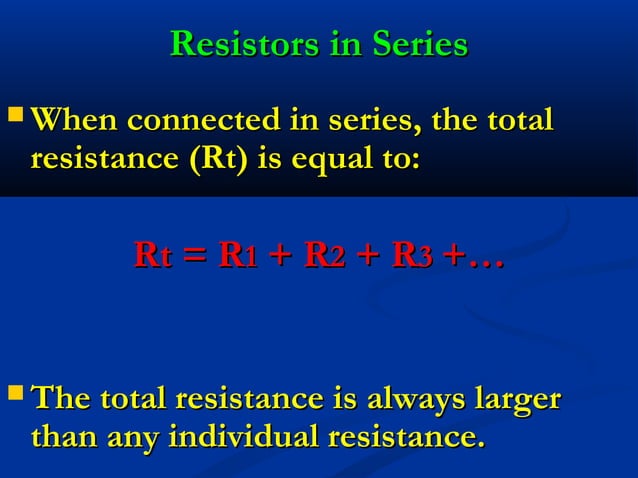 Resistors in series and parallel circuits | PPT | Computer Networking ...