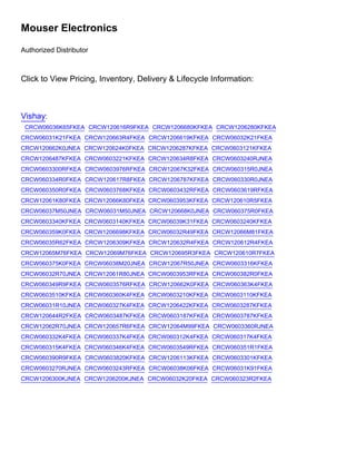 Resistor vishay 0603 | PDF