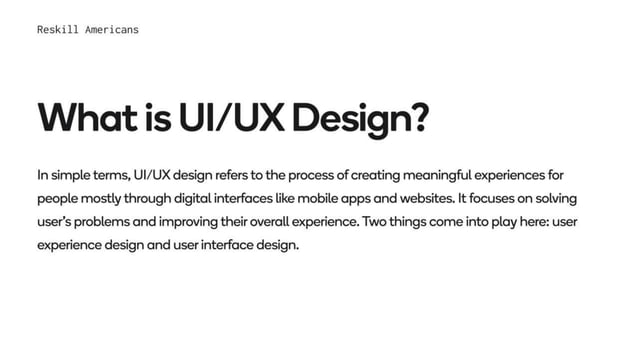 Reskill Americans - Introduction to UI/UX Design | PPTX | Internet for Beginners | Internet