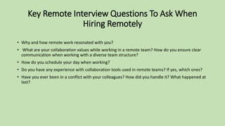 Remote Interview Questions To Ask When Hiring From India: A Guide For ...