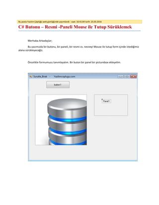 C# Butonu – Resmi -Paneli Mouse ile Tutup Sürüklemek | PDF