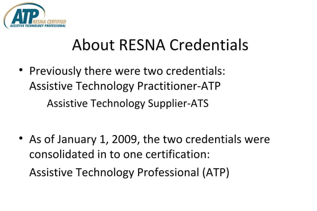 Resna atp certification | PPT