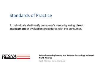 Resna Standards of Practice | PPT