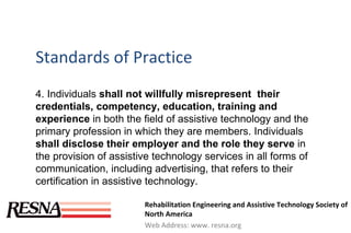 Resna Standards of Practice | PPT