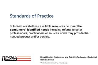 Resna Standards of Practice | PPT