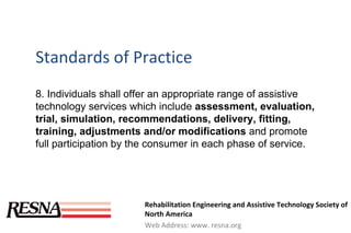 Resna Standards of Practice | PPT