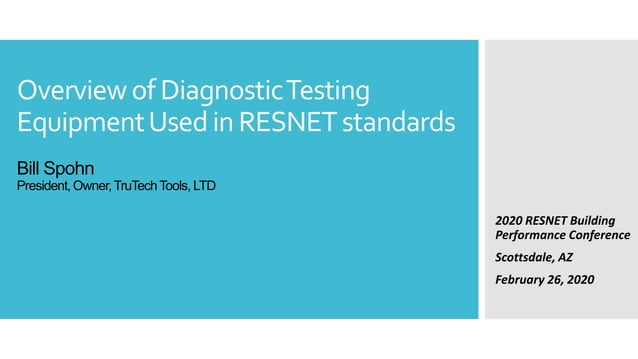 An overview of diagnostic tools used in RESNET testing | PPT
