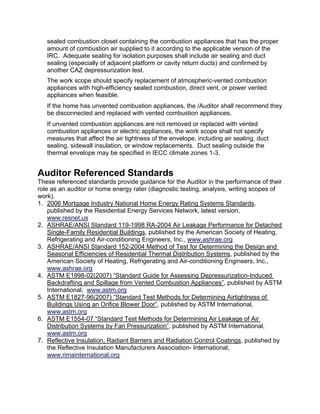 RESNET: Interim Guidelines for Combustion Safety Scope of Work | PDF