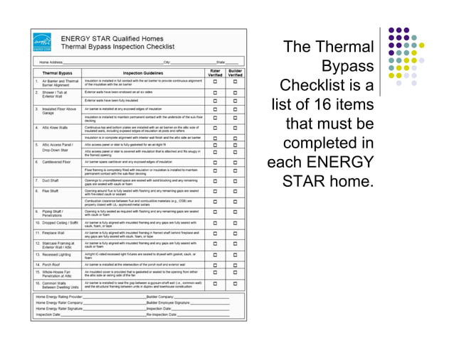 RESNET: Explaining the Thermal Bypass Checklist | PDF | Home ...