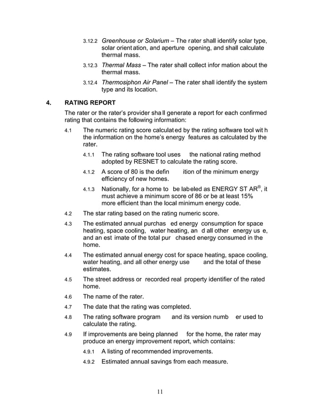 RESNET: Home Energy Rating Standards of Practice | PDF