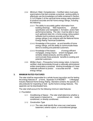 RESNET: Home Energy Rating Standards of Practice | PDF