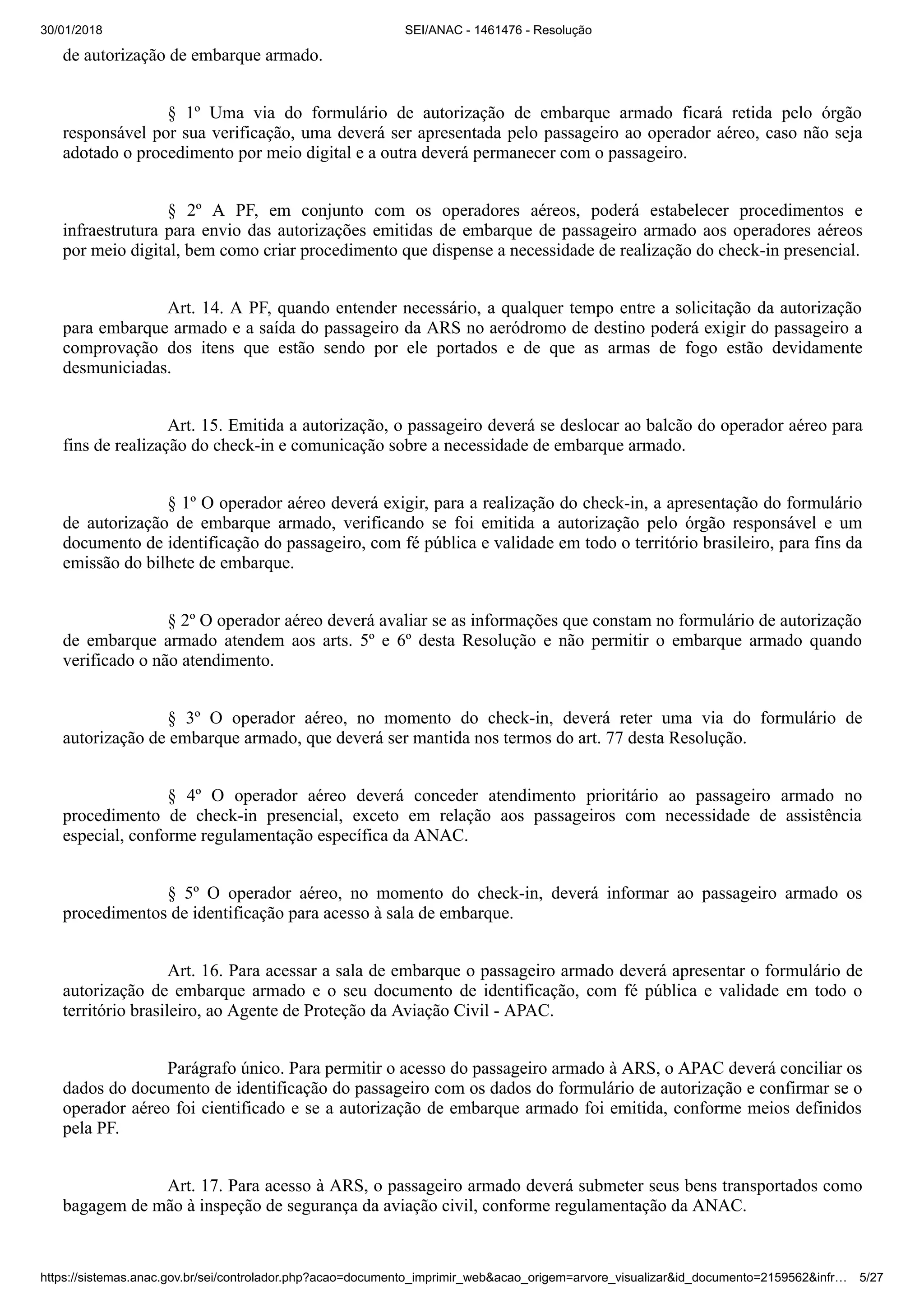 Resolução Nº 461/2018 - AGÊNCIA NACIONAL DE AVIAÇÃO CIVIL - ANAC | PDF