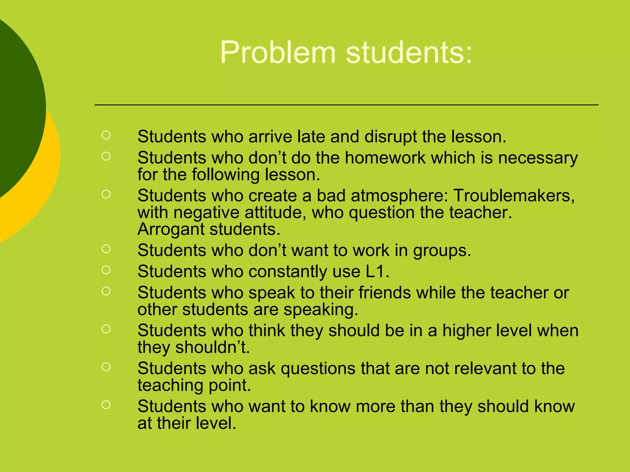 Solving classroom problems | PPT