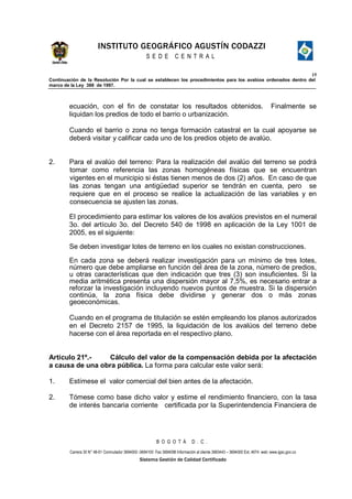 Resolución 620 igac-avaluo comercial | PDF