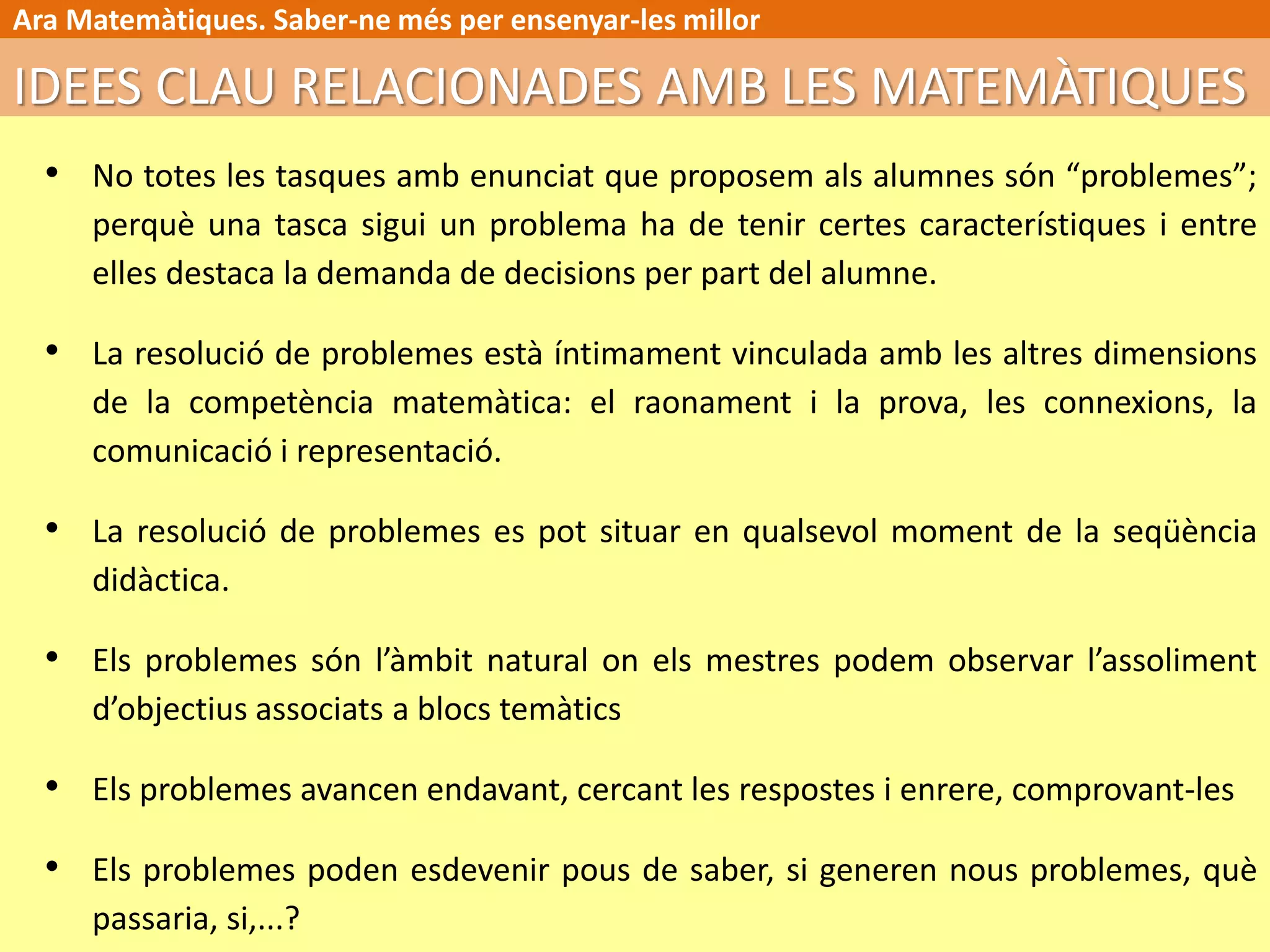 AraMat. Mòdul 3. Ressolució de problemes. Idees clau | PPT
