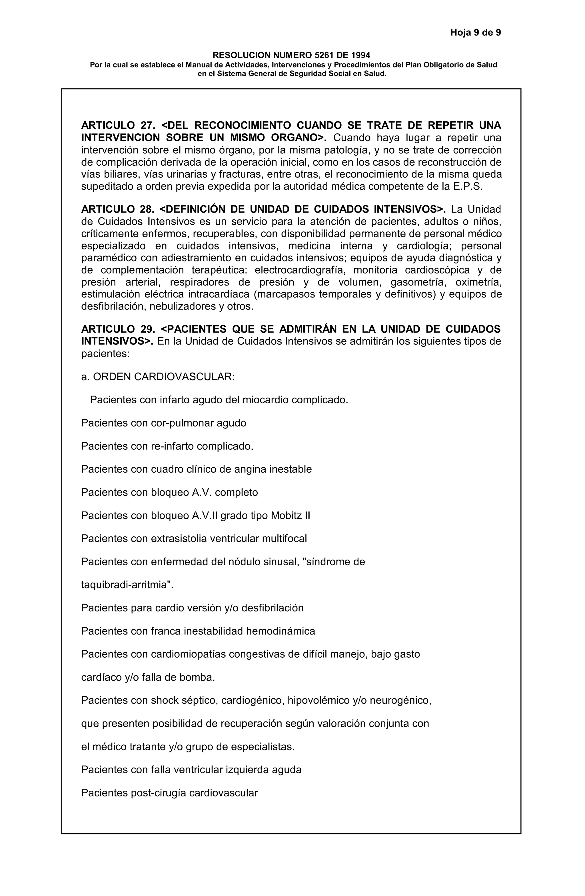 Resolucion 5261 94 Mapipos | PDF