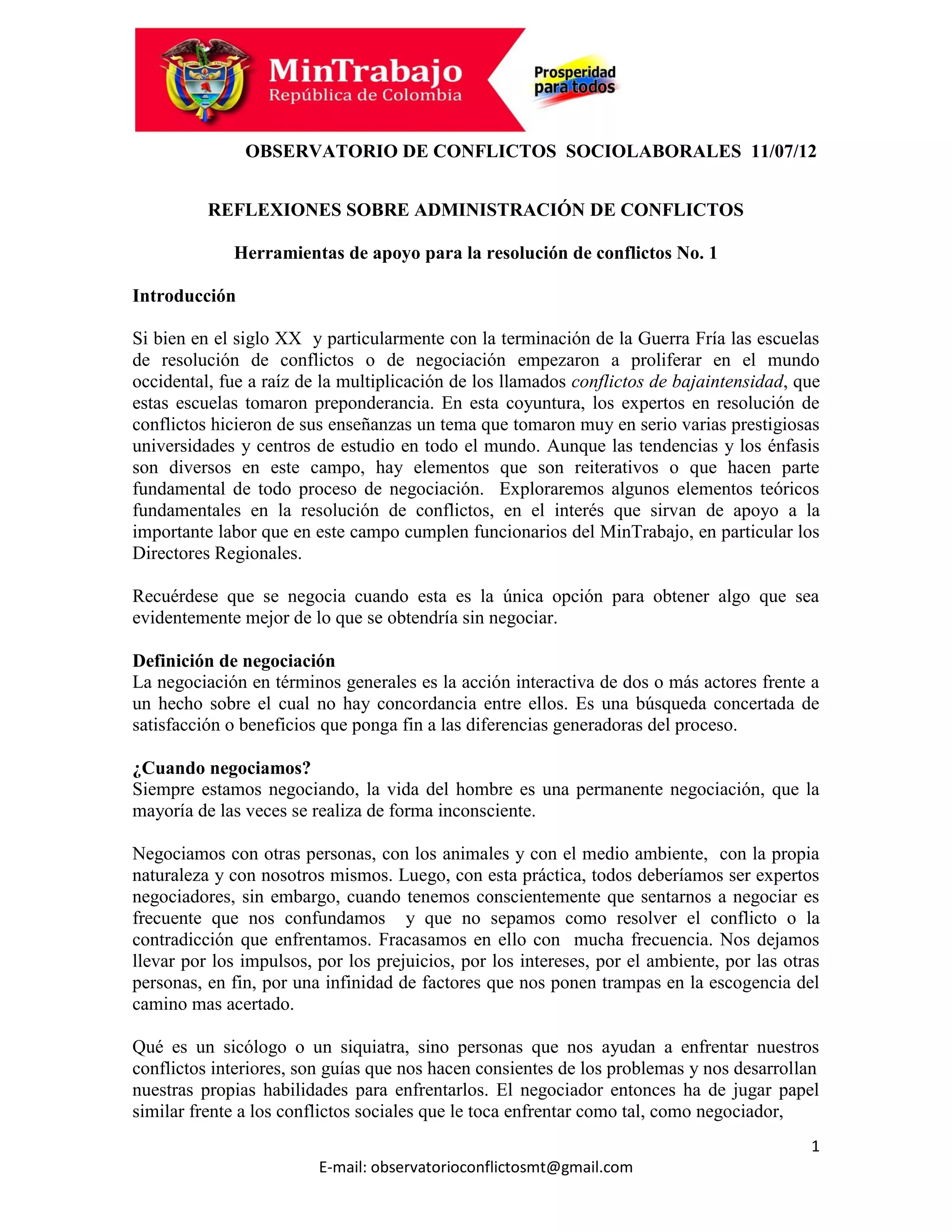 Resolucion de conflictos reflexiones 1-5 | PDF