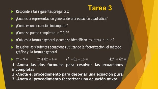 Resolución de problemas que implican el uso de ecuaciones cuadráticas ...