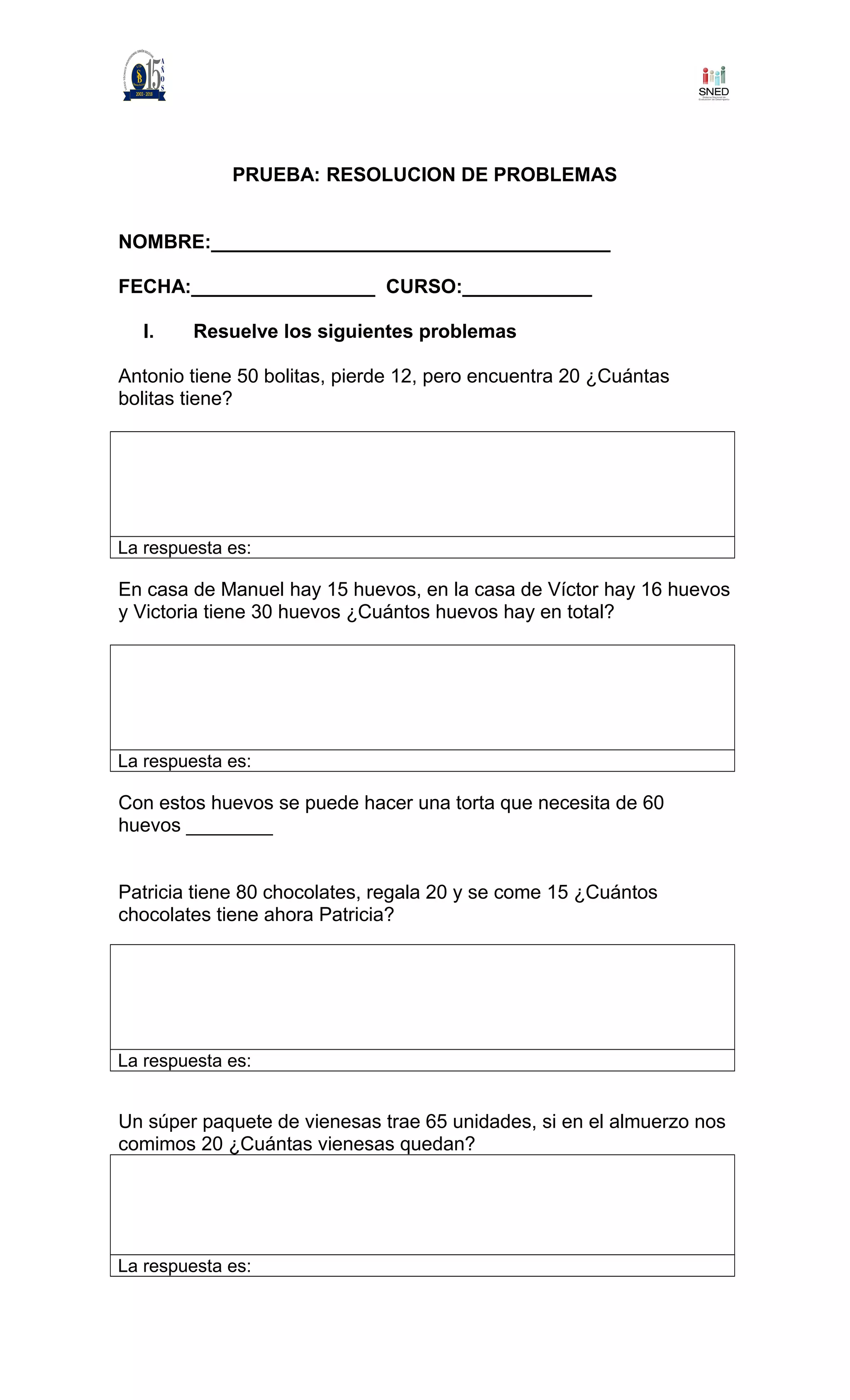 Resolucion de problemas segundo | DOC