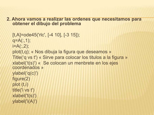 Resolucion de un circuito rlc en matlab | PPT