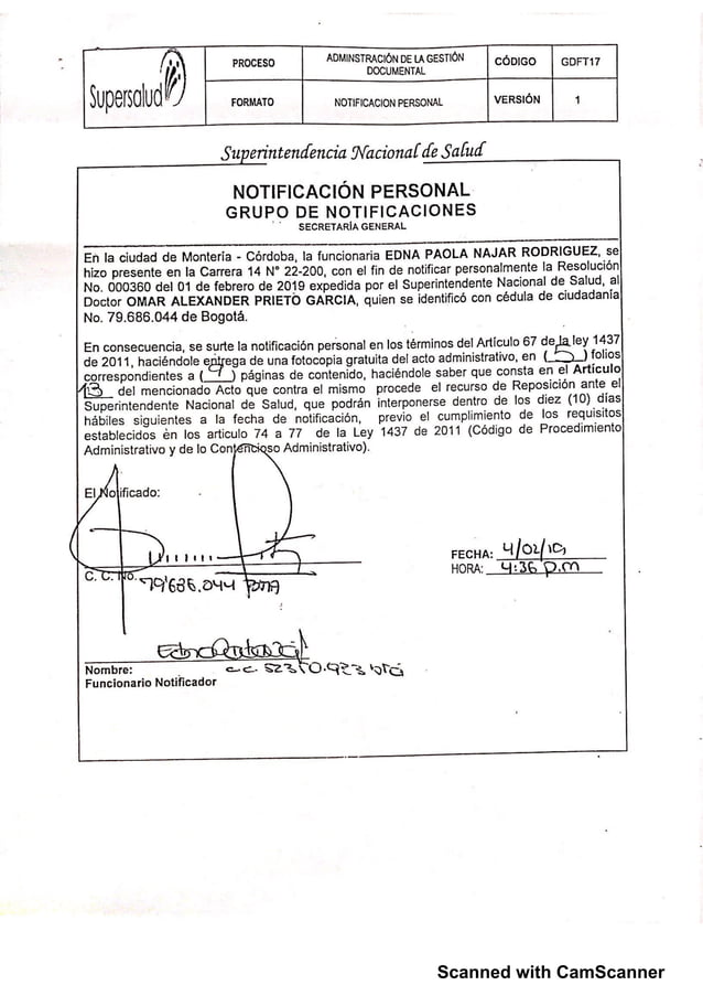 Notificación Personal | PDF | Cameras and Camcorders | Consumer Electronics