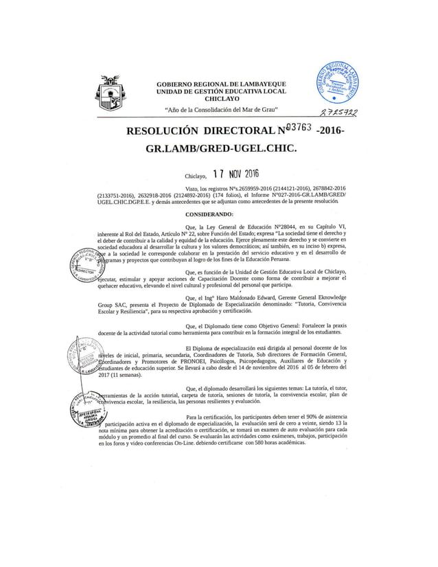 Resolucion ugel Chiclayo | PDF
