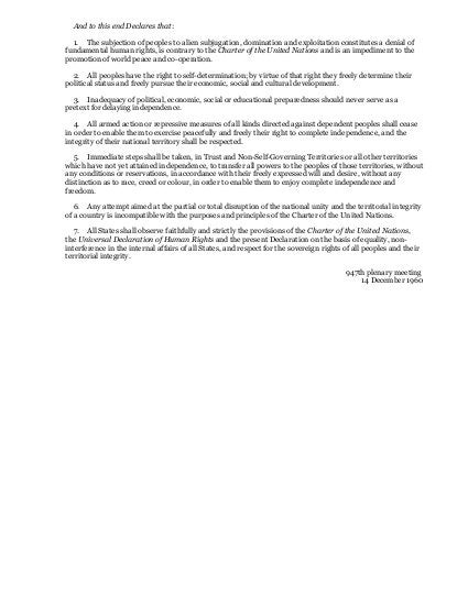 Resolution 1514 | PDF