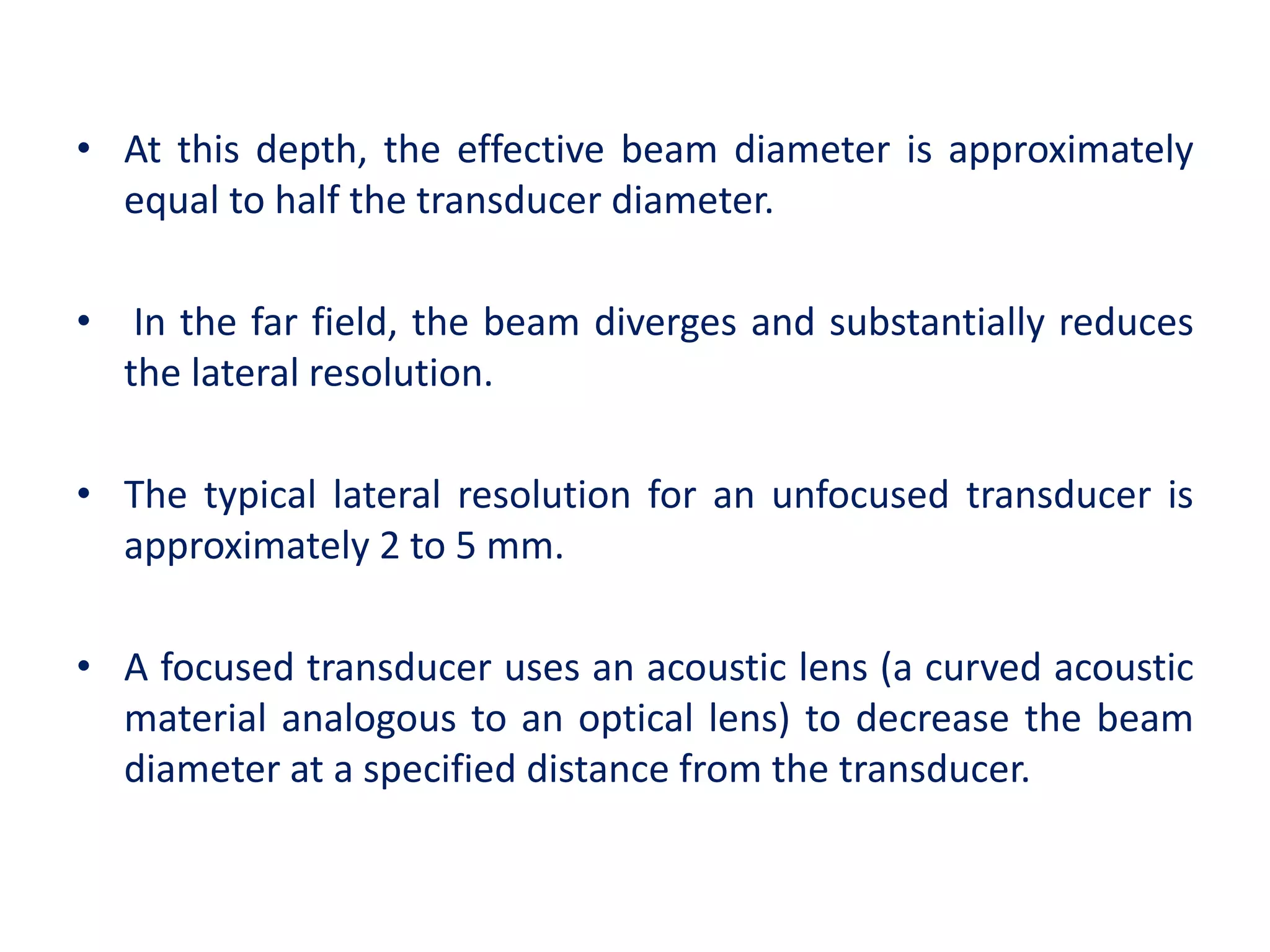 Resolution and different transducers | PPTX