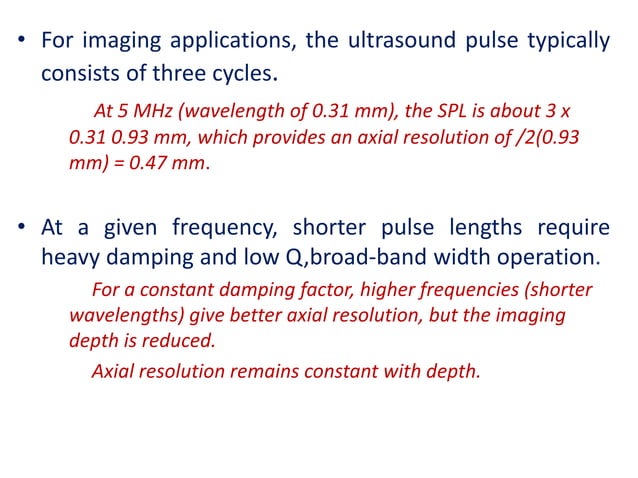 Resolution and different transducers | PPTX | Physics | Science
