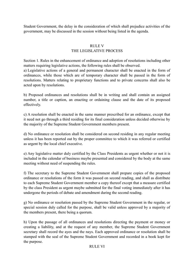 SSG Internal rules and Regulations