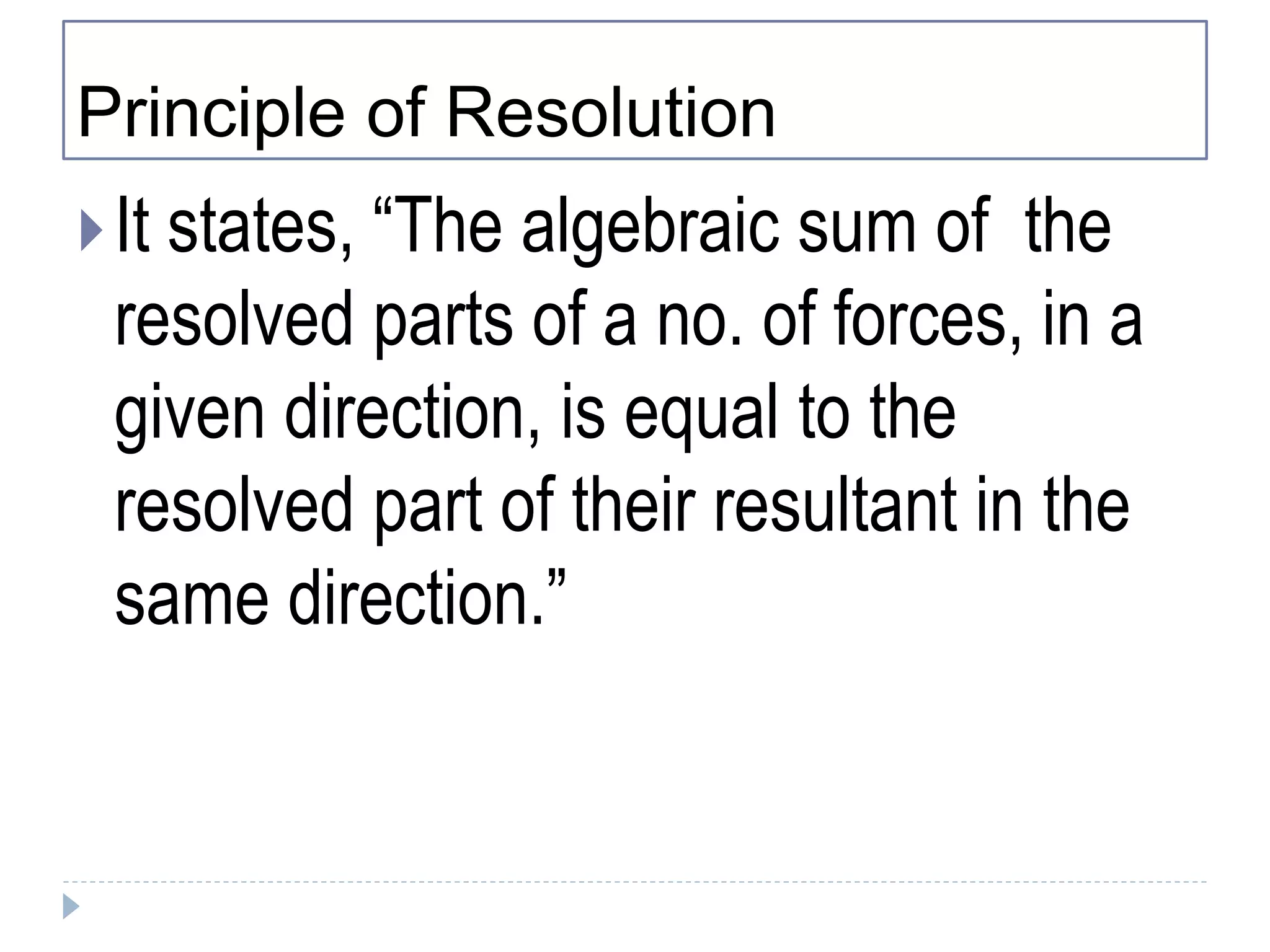 Resolution of a force | PPTX
