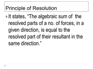 Resolution of a force | PPTX