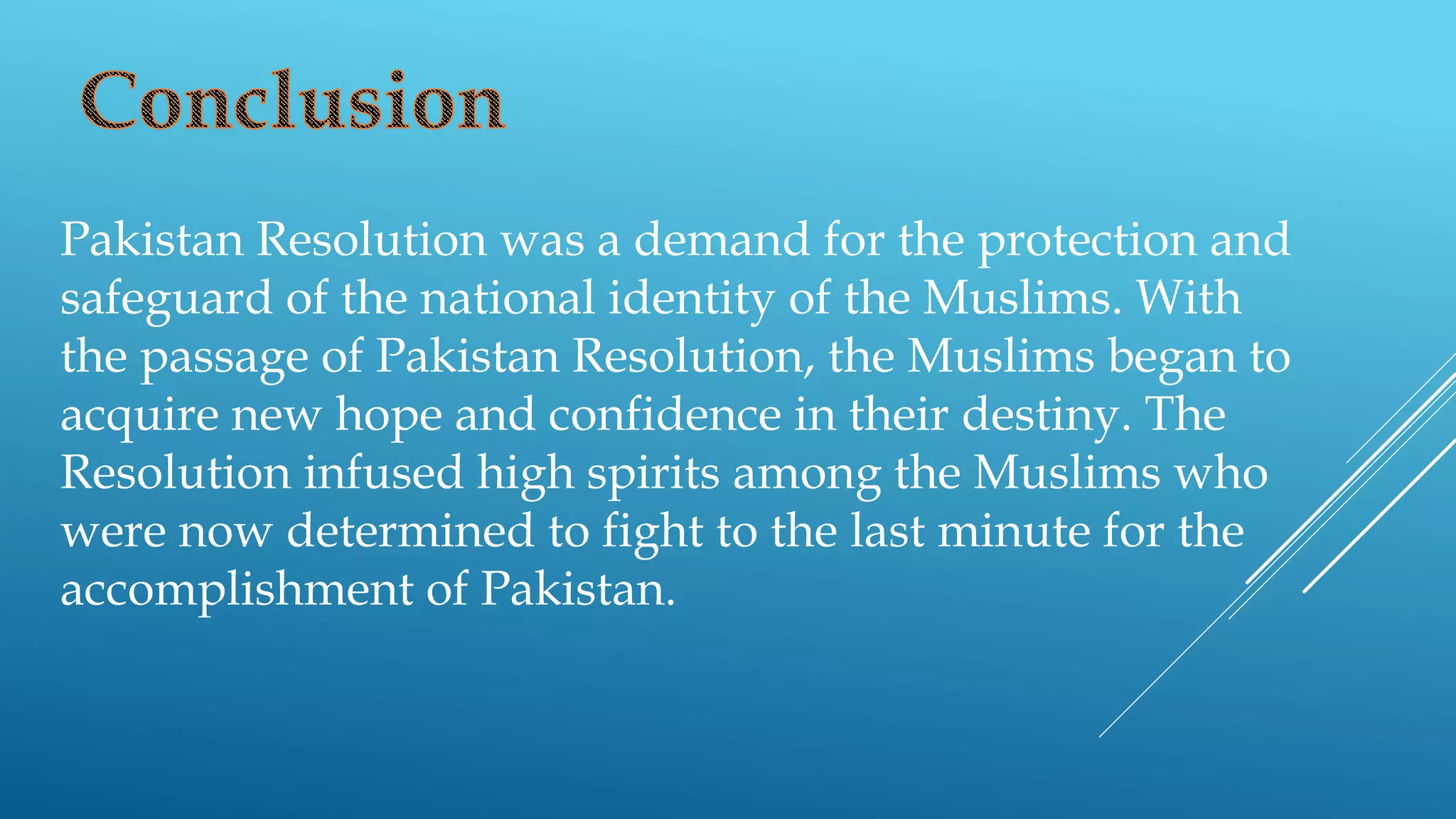 Resolution of pakistan | PPTX