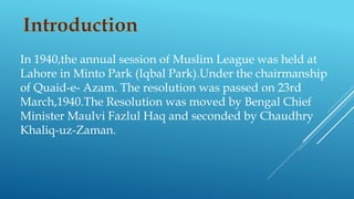 Resolution of pakistan | PPTX