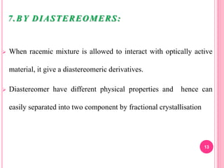 Resolution of racemic mixture | PPTX