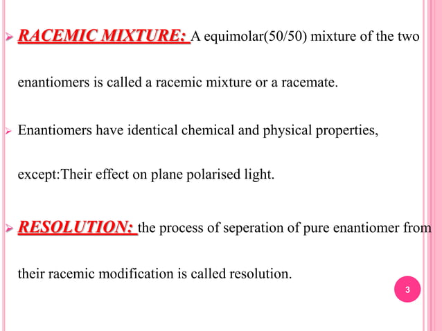 Resolution of racemic mixture | PPTX | Chemistry | Science