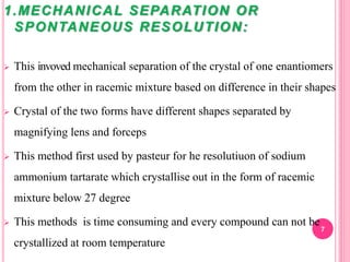 Resolution of racemic mixture | PPTX
