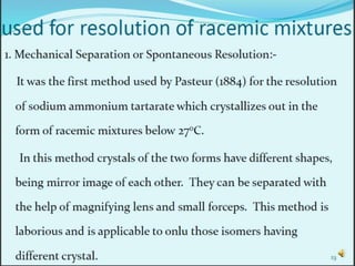 Resolution of racemic mixture | PPSX | Chemistry | Science