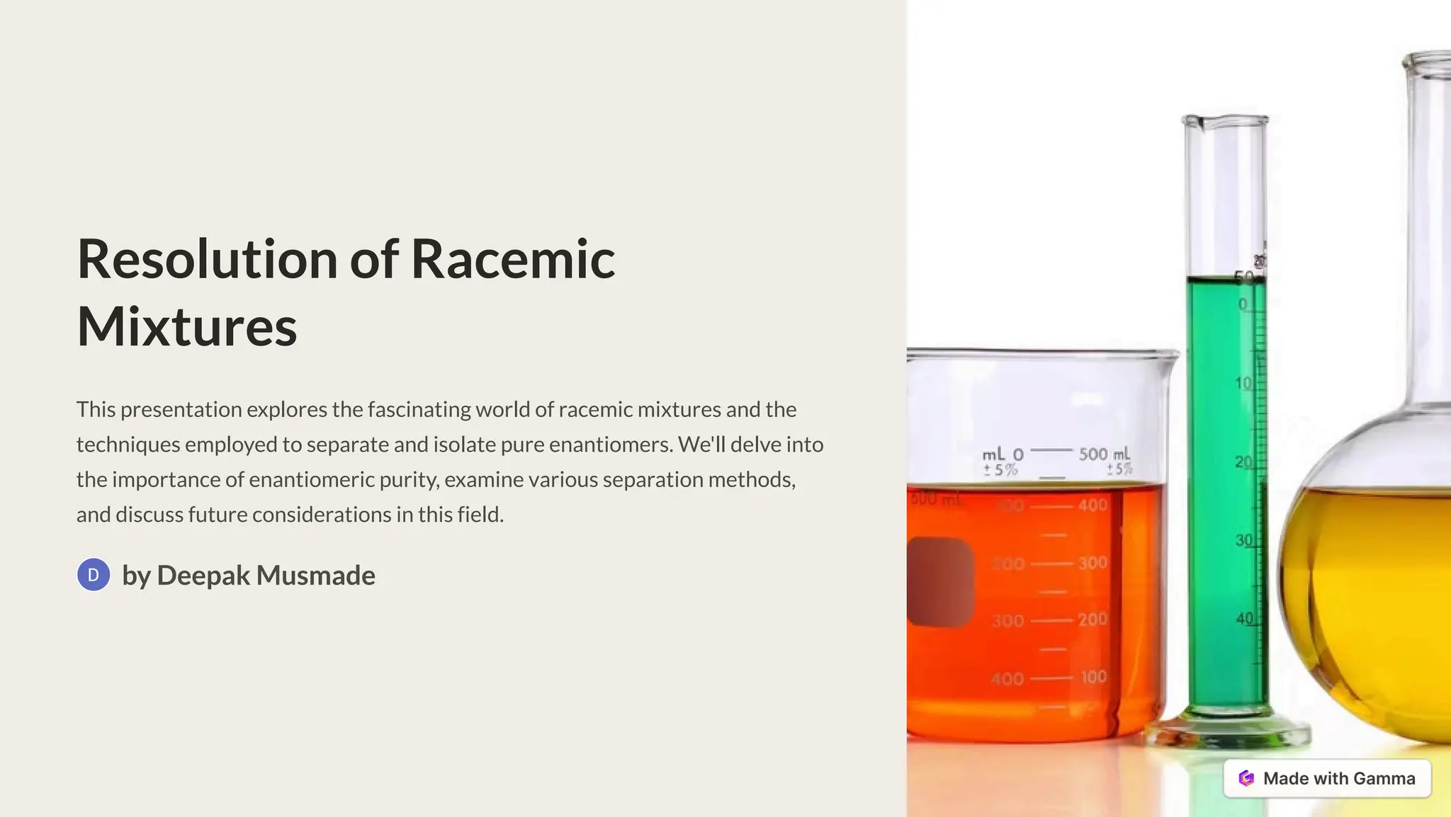 Resolution of Racemic Mixture of POC-III | PDF
